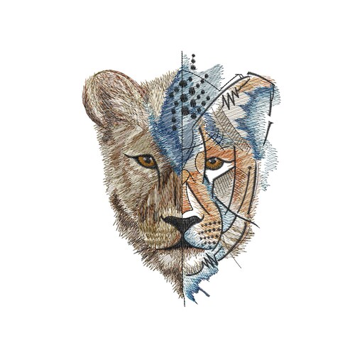 Machine Embroidery Design Lion - Etsy