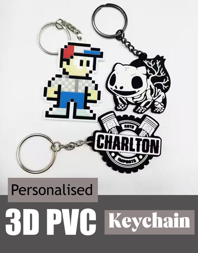 Personalized 3D Rubber Keychain: Custom Logo Promotional Gift - Etsy