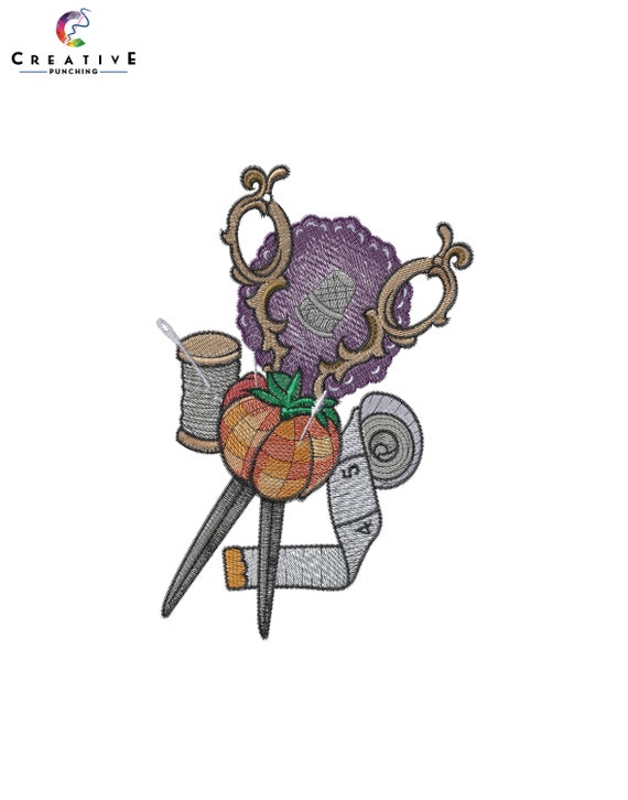 Scissor Embroidery Designs Needle Machine Embroidery Designs - Etsy