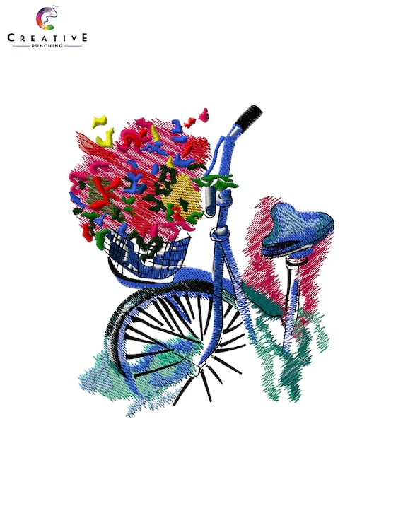 Cycle Embroidery Designs Bicycle Machine Embroidery Designs - Etsy