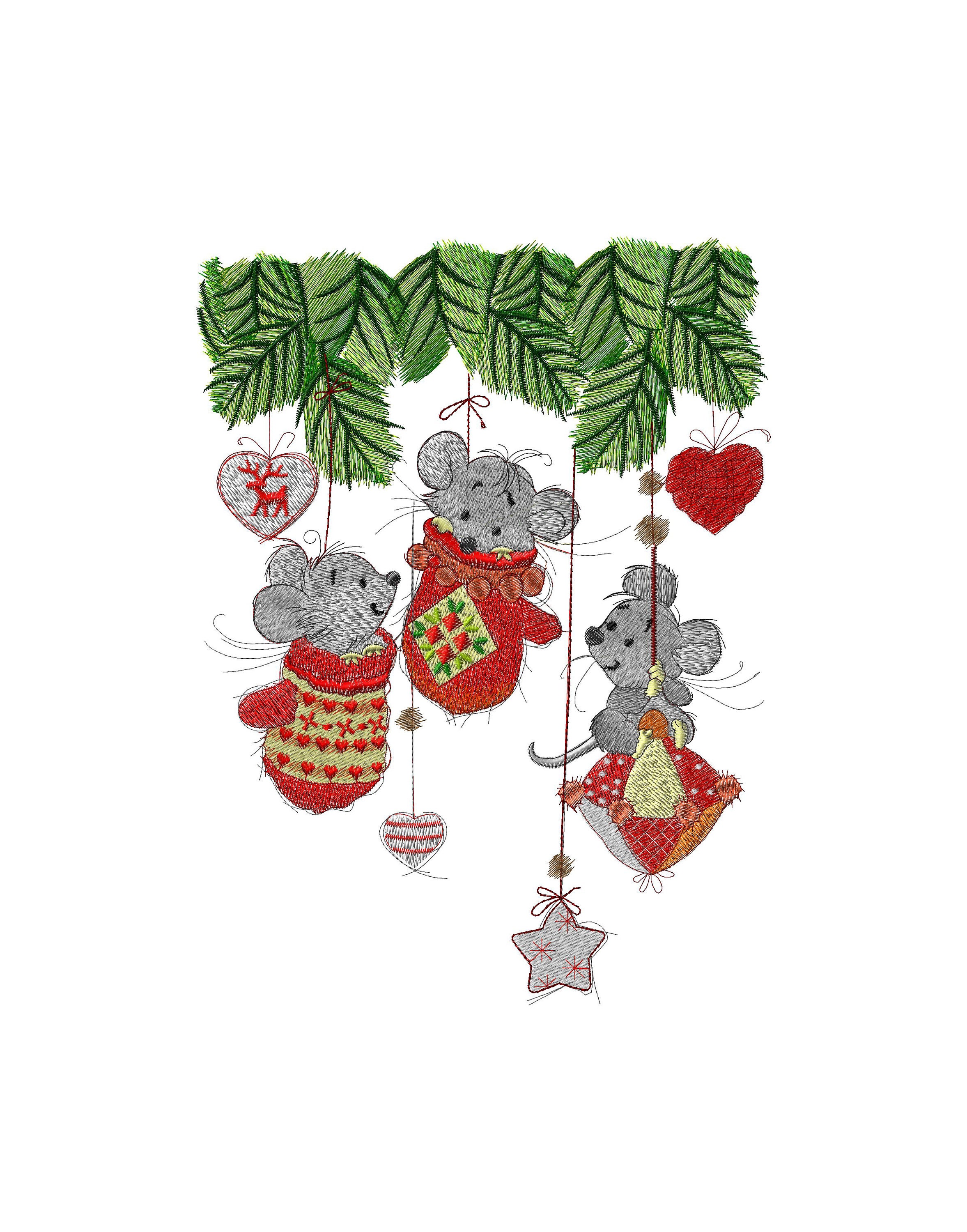 Merry Christmas Mouse Embroidery Design Machine Embroidery | Etsy