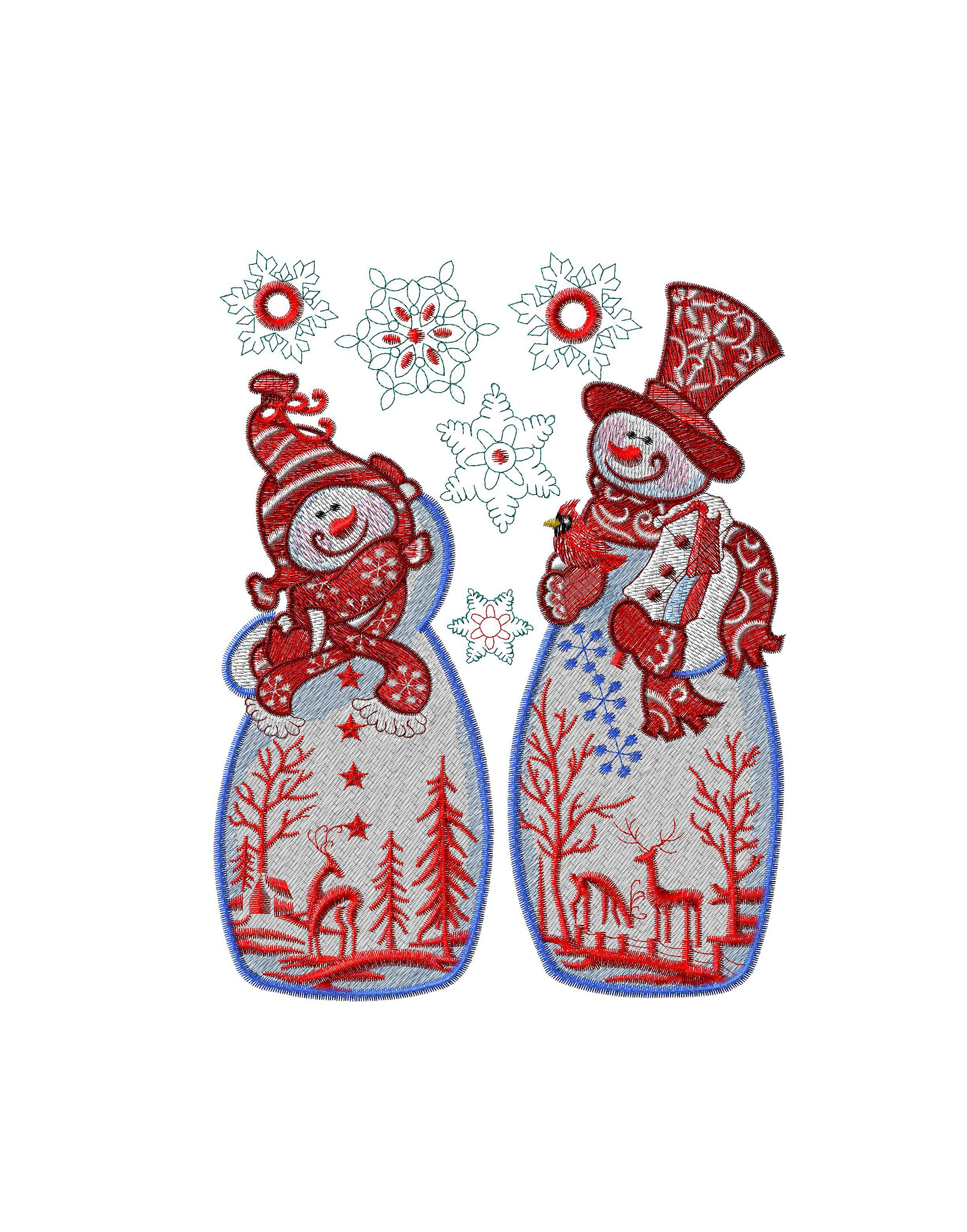 Christmas Snowflake Embroidery Design: Colorful Machine Embroidery (5x7 ...