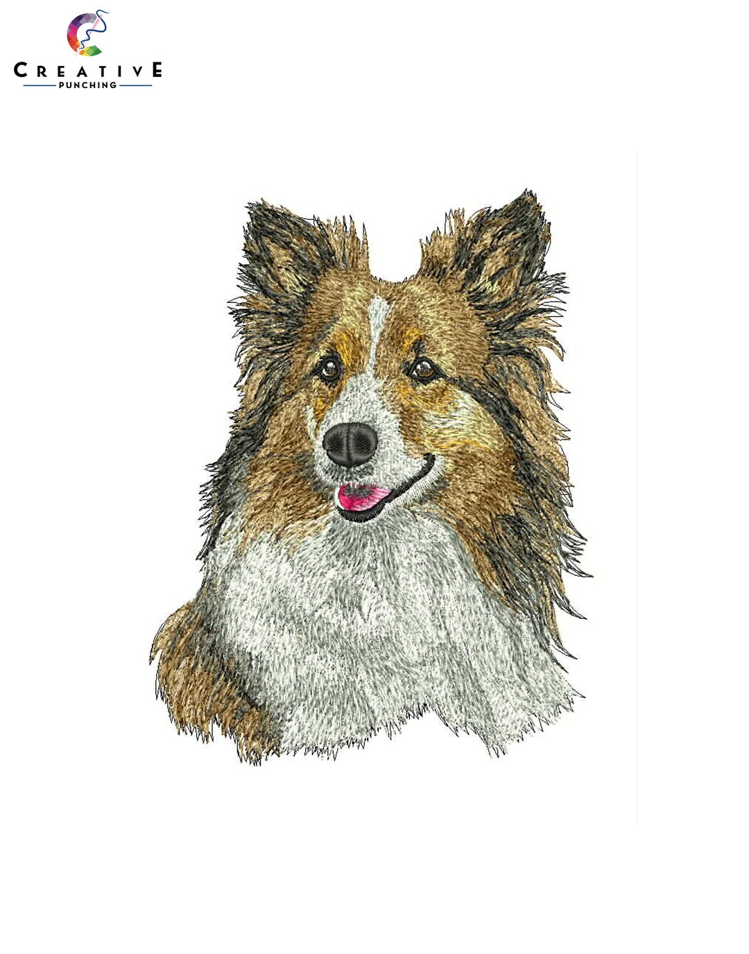 Sheltie Dog Embroidery Designs Dog Face T-shirt Machine Embroidery ...