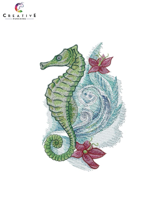 Seahorse Embroidery Designs Seahorses Are Able to Very Rapidly - Etsy