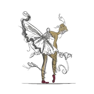 Ballet Dancing Girl Embroidery Designs Dancing Girl Machine Embroidery ...