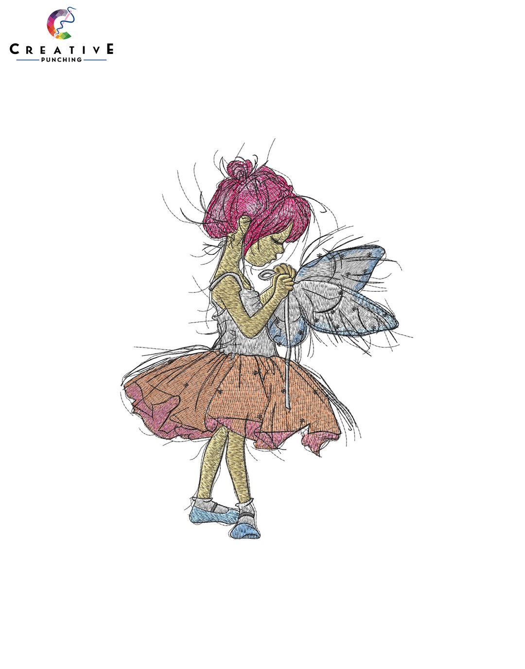 Fairy Girl Embroidery Design: Wedding Embroidery Pattern (digital File ...