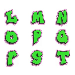Graffiti Embroidery Alphabet Fonts Designs - Etsy