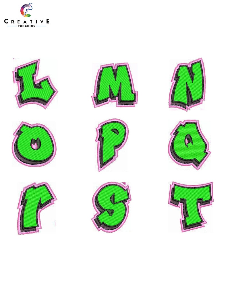 Graffiti Embroidery Alphabet Fonts Designs - Etsy