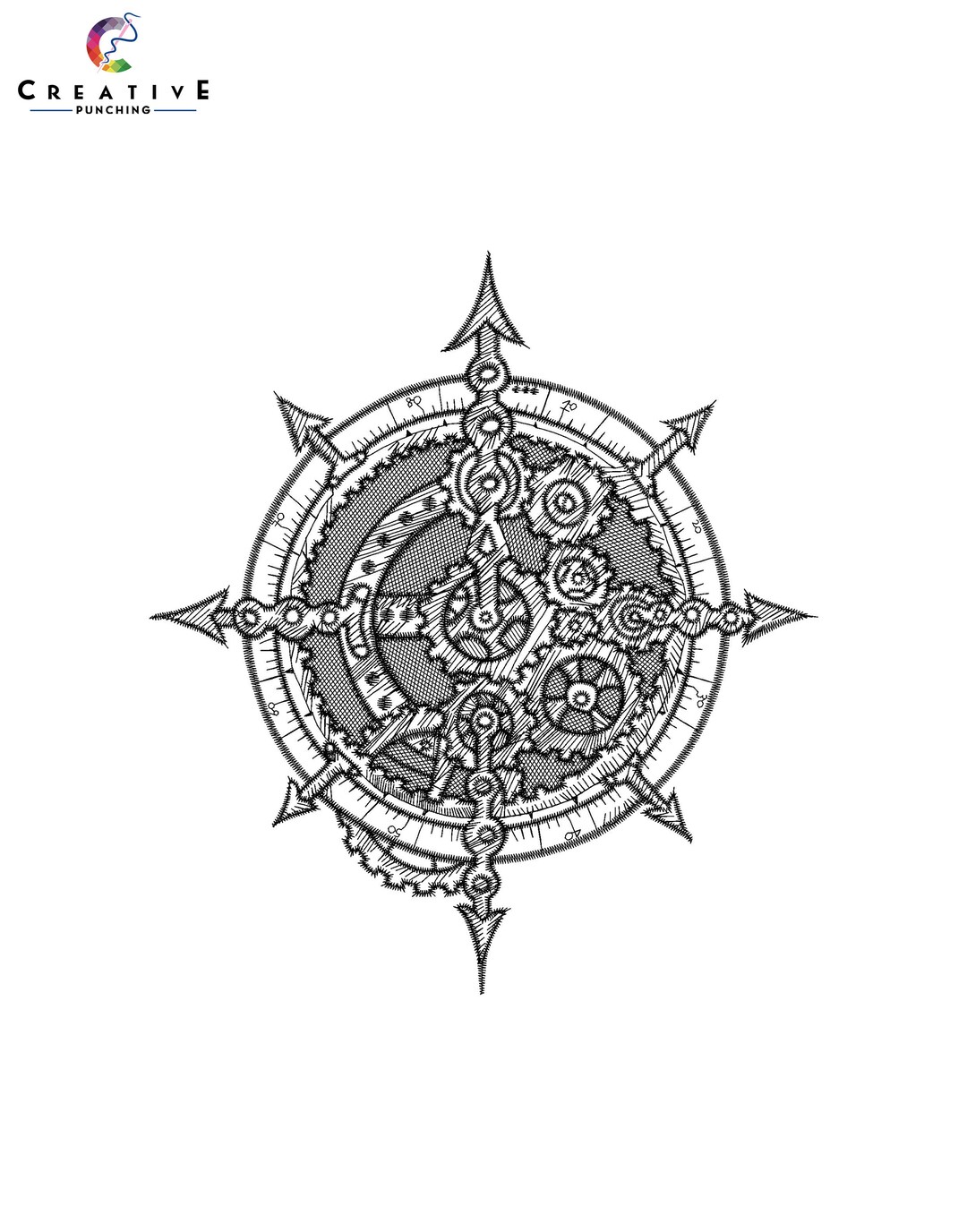 Compass Embroidery Designs Sketching Applique Embroidery Design Trendy ...