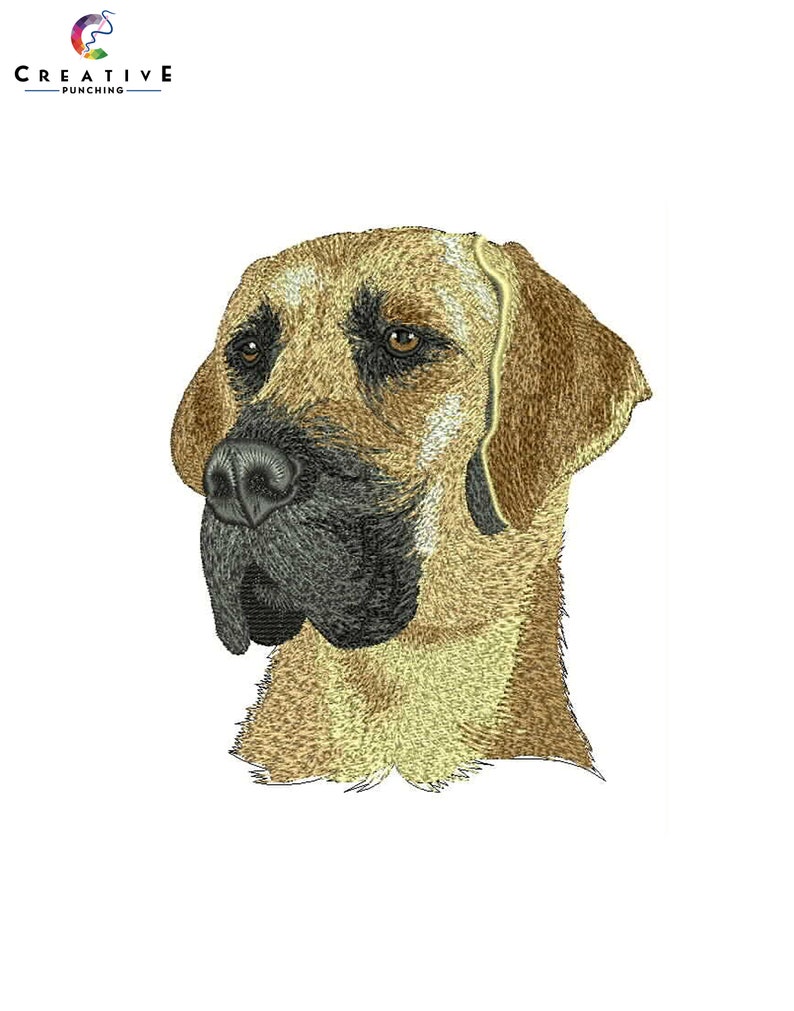 Dane Floral Embroidery Design, Dog Machine Pattern (digital File - Etsy