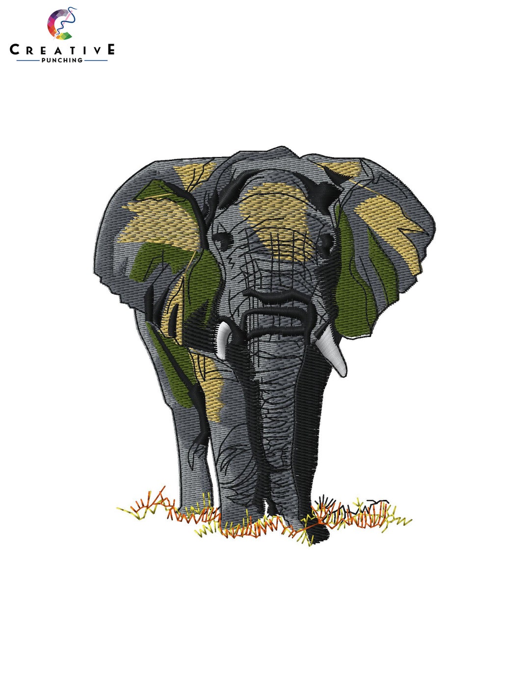 Elephant Embroidery Design: Machine Embroidery File (digital Download ...