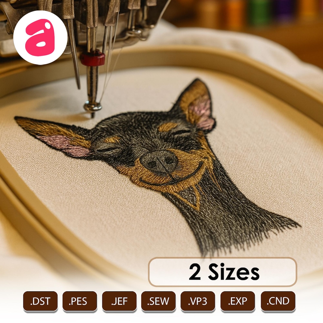 Miniature Pinscher Dog Machine Embroidery Design - Etsy