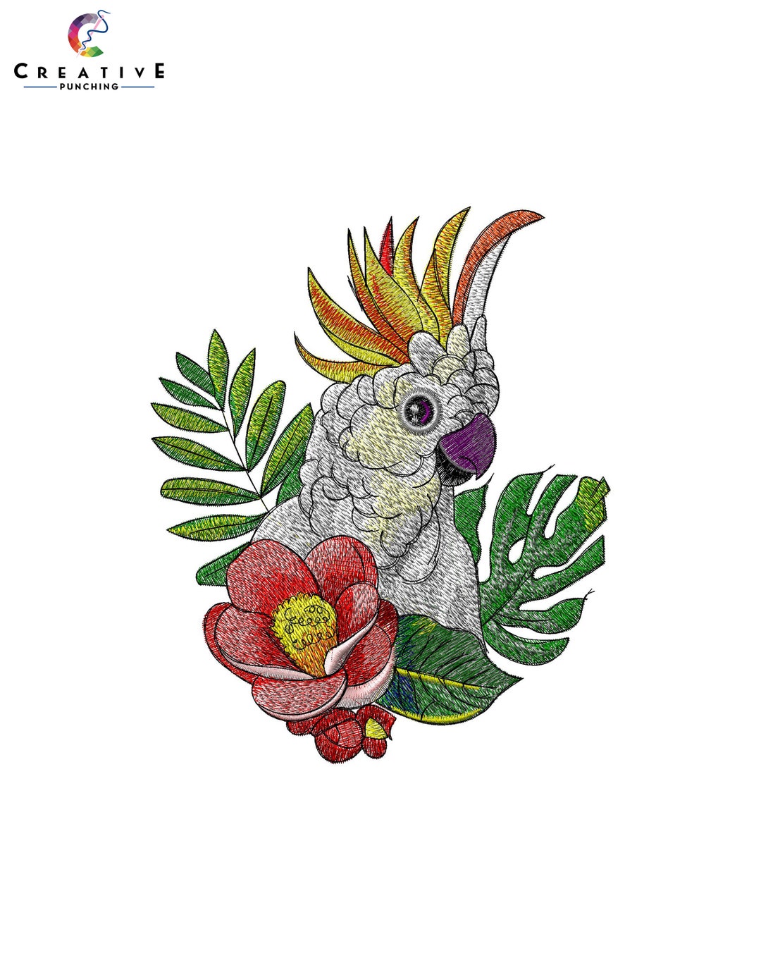 Baby Citron-crested Cockatoo Embroidery Designs Citron-crested Cockatoo ...