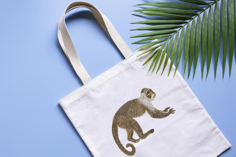 Capuchin Monkey Machine Embroidery Design - Etsy