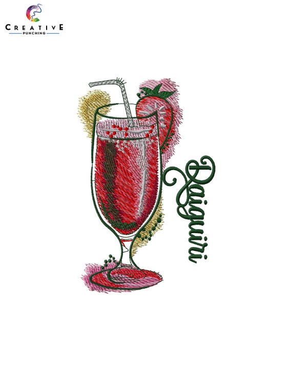 Daiquiri Embroidery Designs Red Cocktail Daiquiri Machine - Etsy