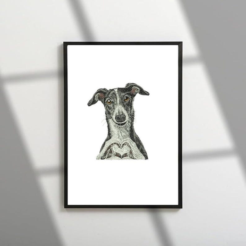 Whippet Greyhound Embroidery Design: Realistic Pet Dog (digital ...