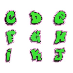 Graffiti Embroidery Alphabet Fonts Designs - Etsy