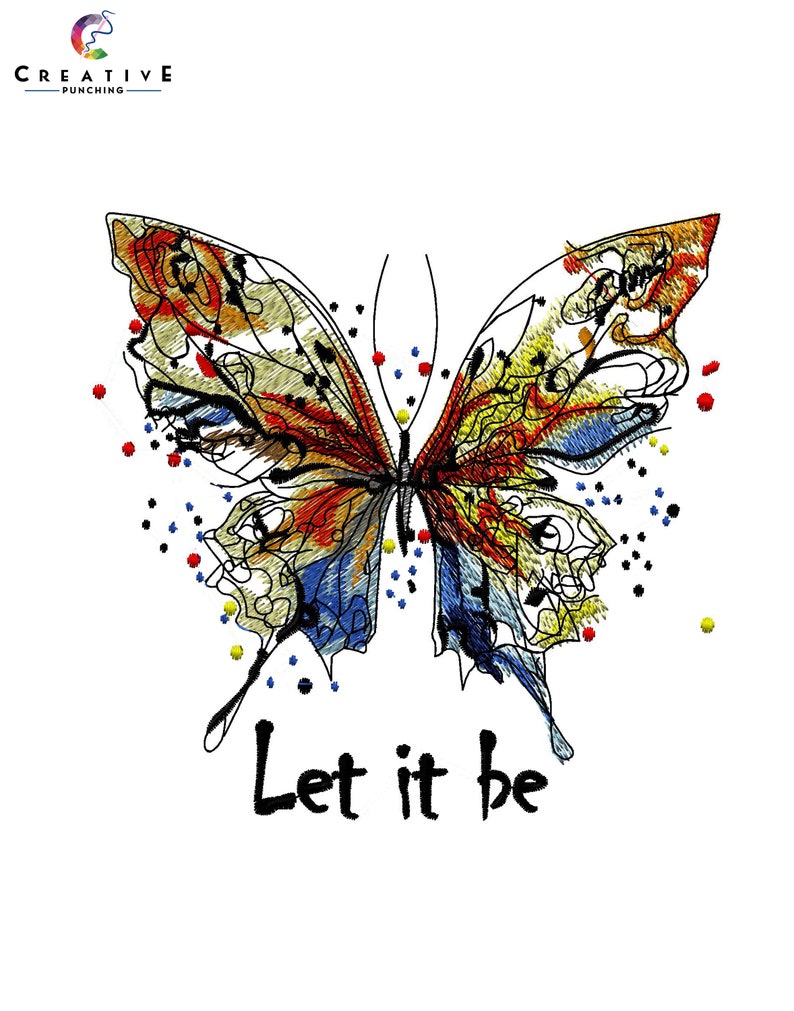 Let It Be Butterfly Digitized File Machine Embroidery - Etsy
