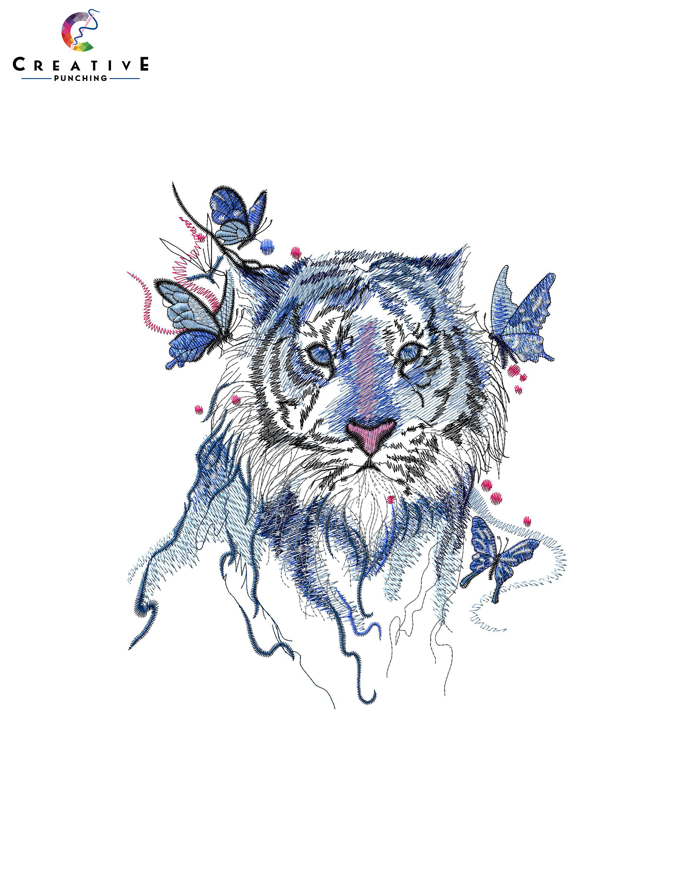 Snow Tiger Embroidery Designs the Tiger is a Ferocious Animal - Etsy
