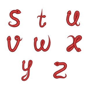 3D Snake Alphabet Embroidery Font - Etsy