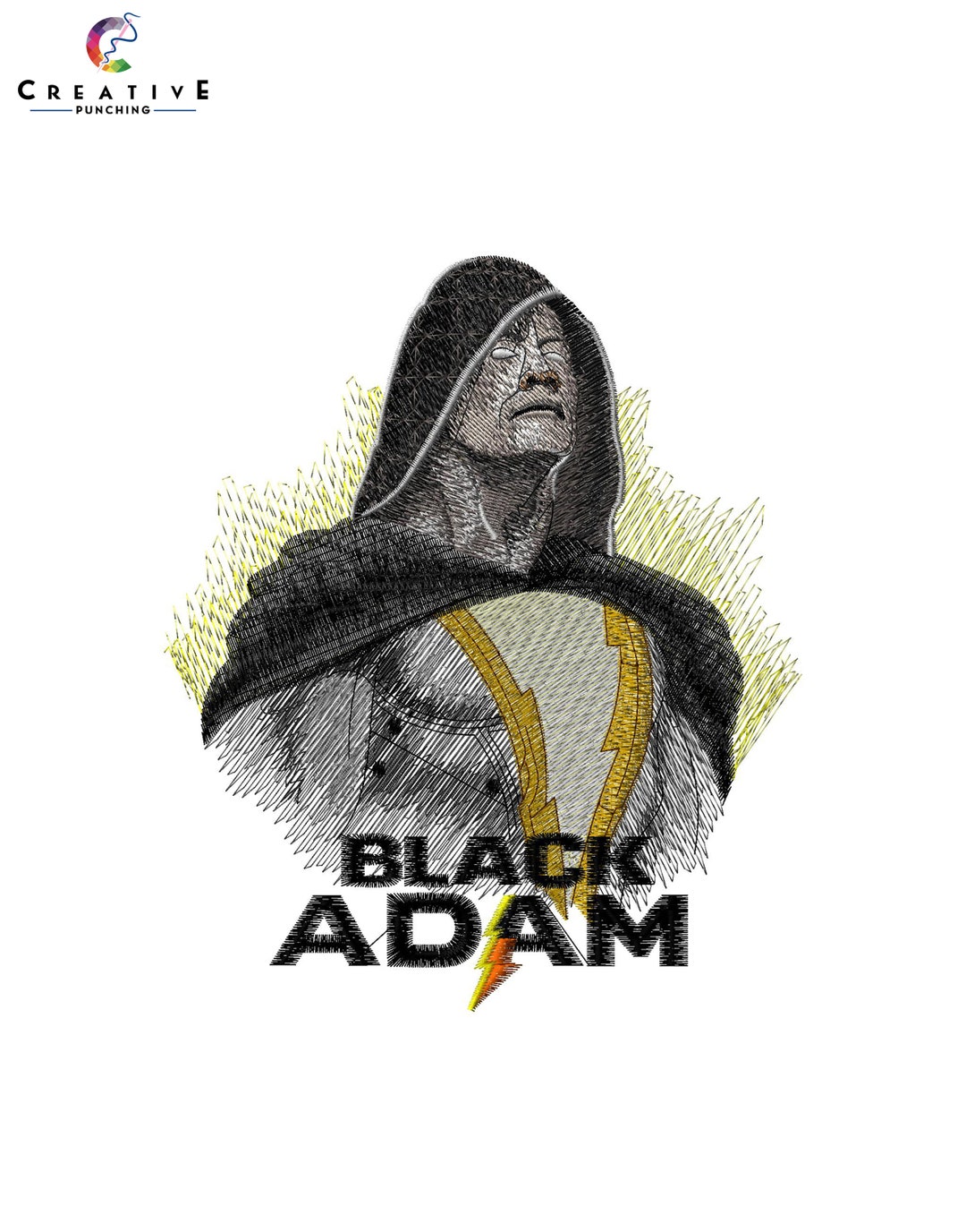 Black Adam Embroidery Design: Machine Embroidery File (digital Download ...