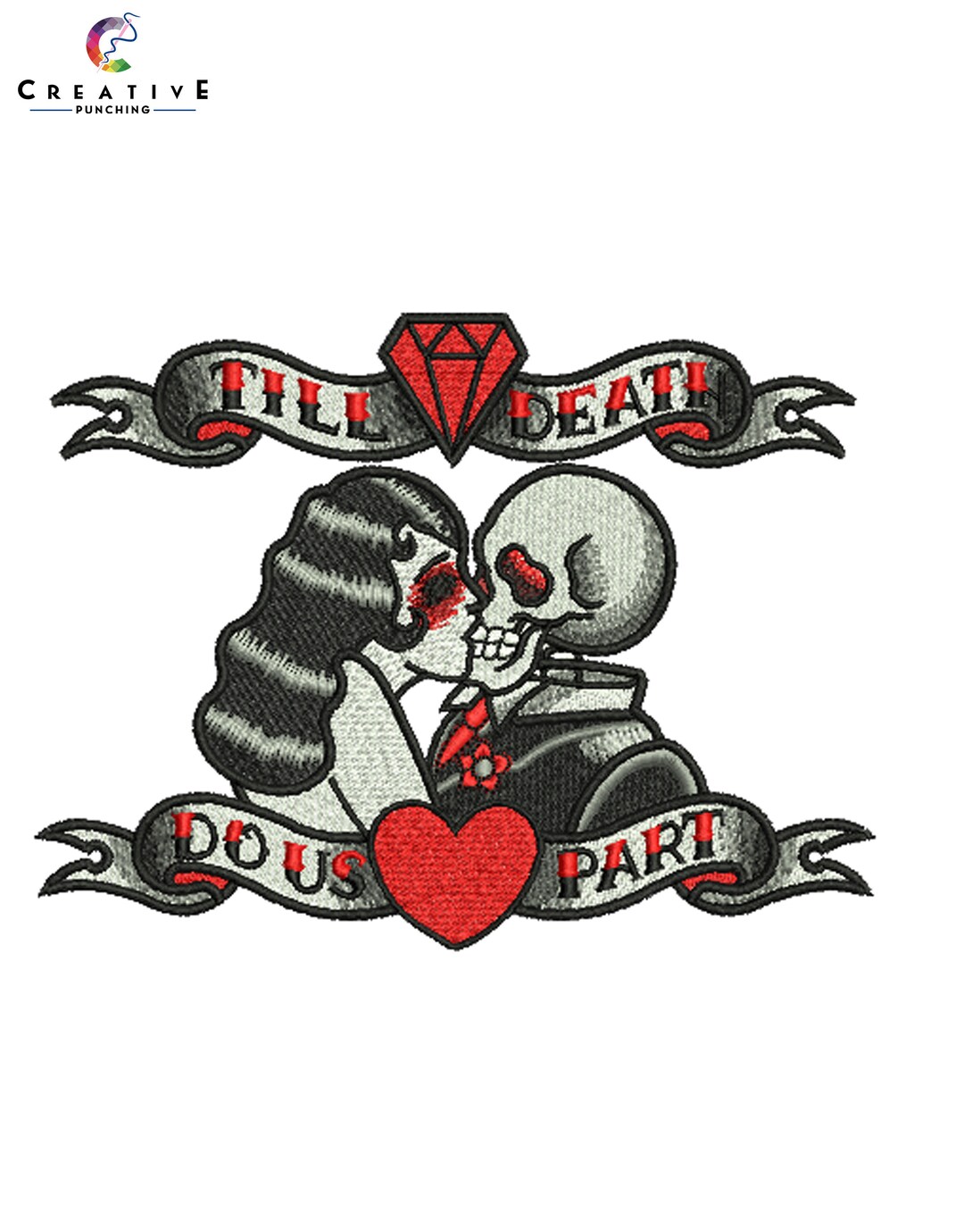 Tilll Death Skull Love Heart Embroidery Designs Tilll Death Skull ...