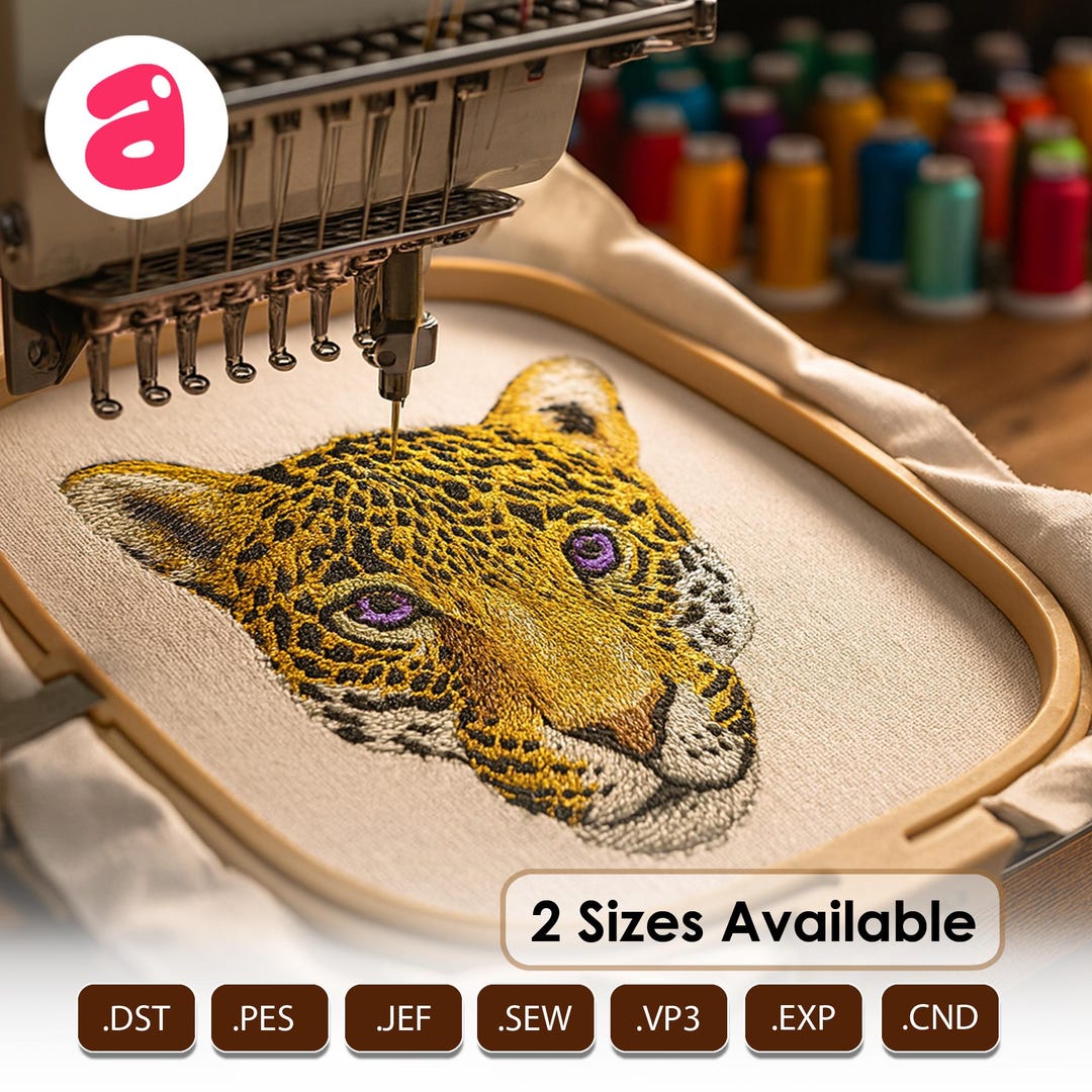 Leopard Machine Embroidery Design - Etsy
