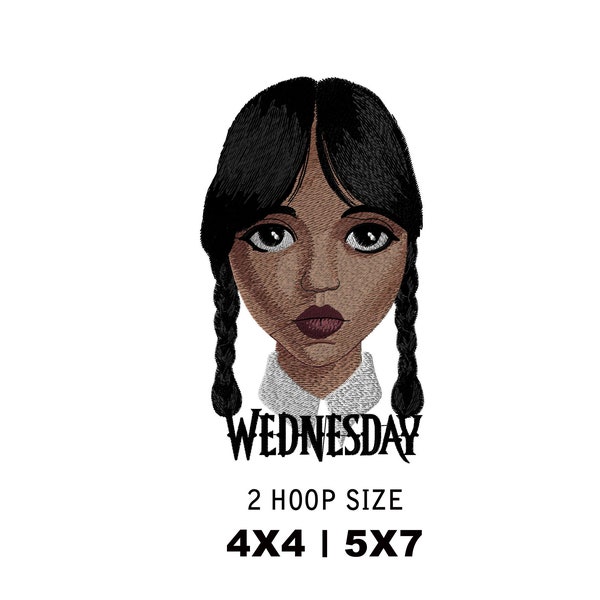 Wednesday Addams Machine Embroidery - Etsy