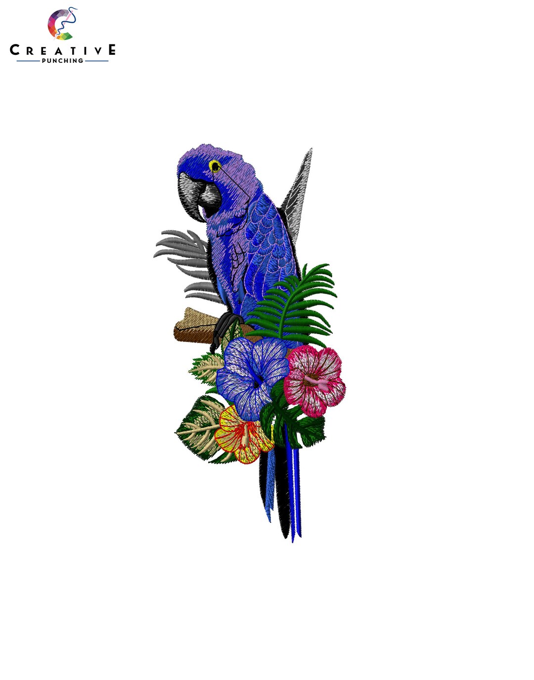 Macaw Parrot Embroidery Design: Trendy Bird Applique (digital Download ...