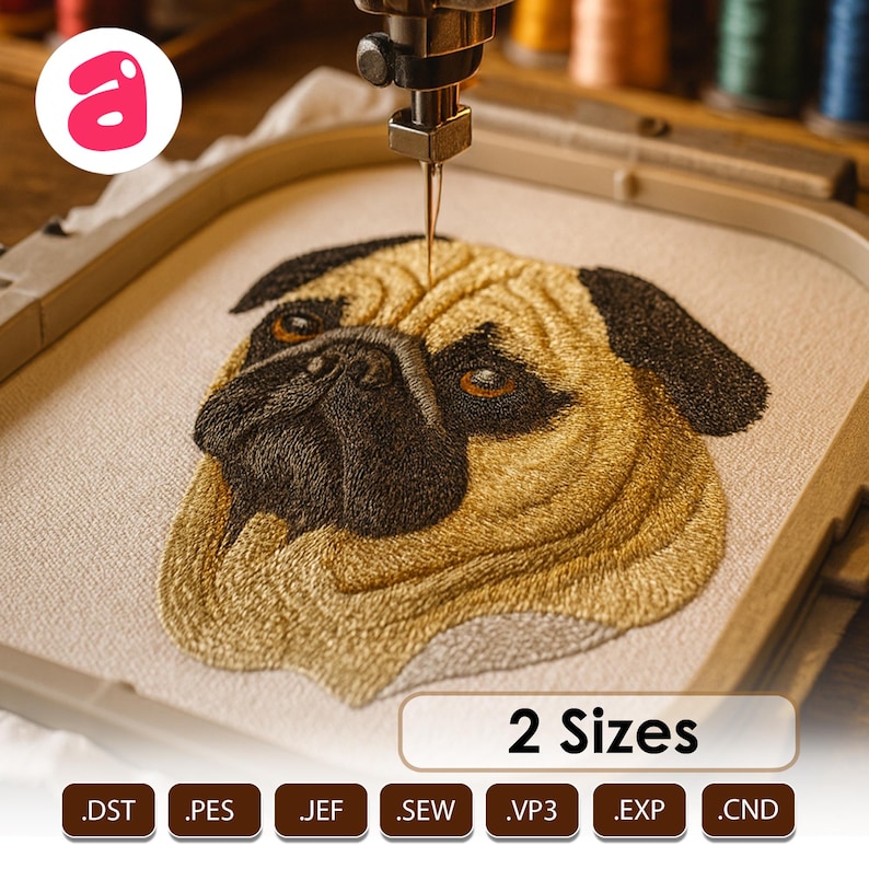 Pug Dog Machine Embroidery Design - Etsy