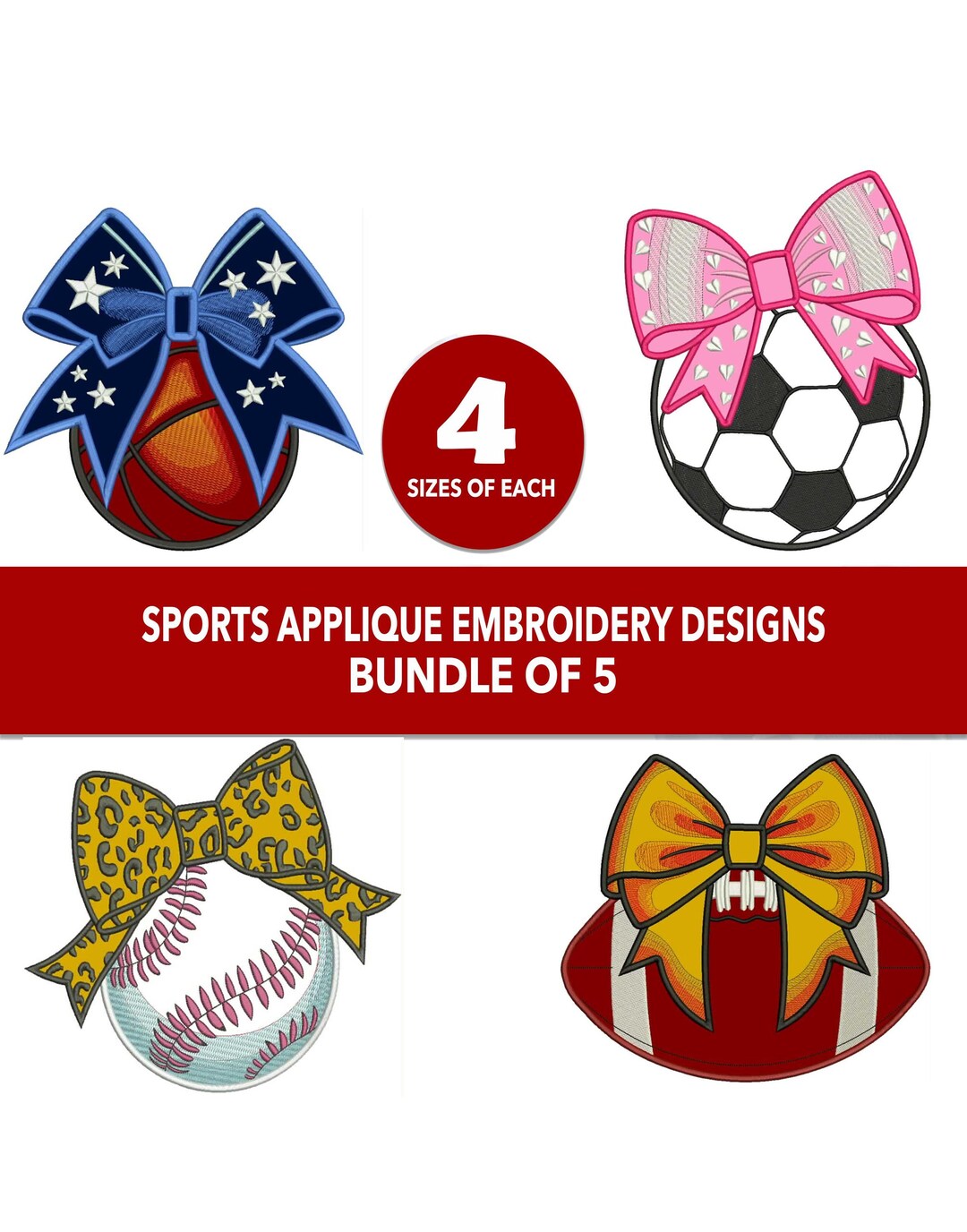 Sports Ball Applique Embroidery Designs: PES Bundle (digital Download ...
