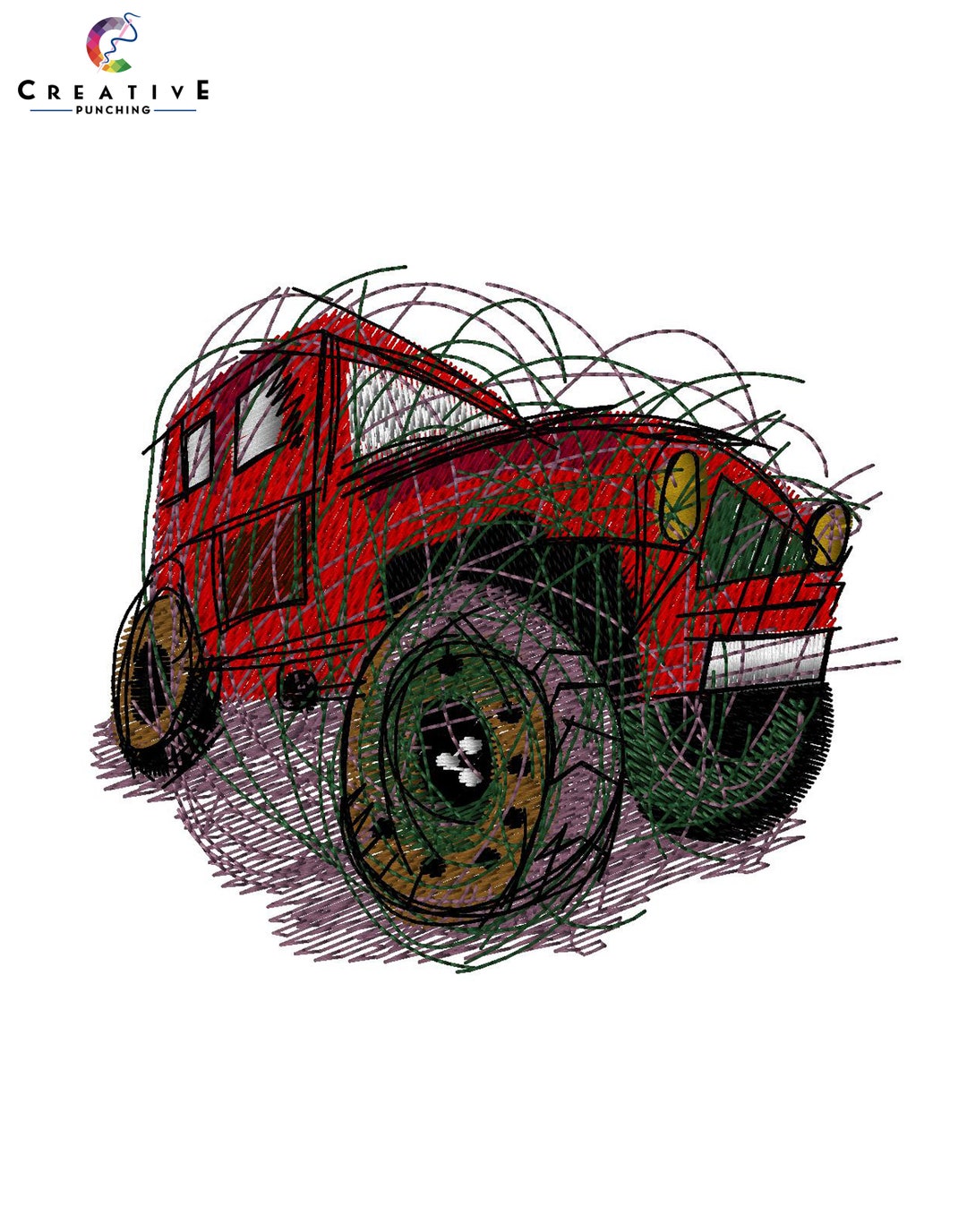Wrangler Jeep Embroidery Design: Artistic Car Lover Gift (4x4, 5x7 ...
