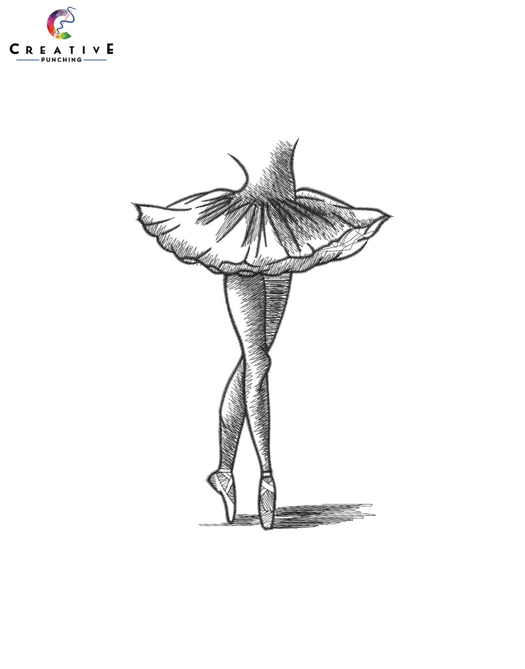 Ballet Dancer Embroidery Design: Sketch Applique (digital Download) - Etsy