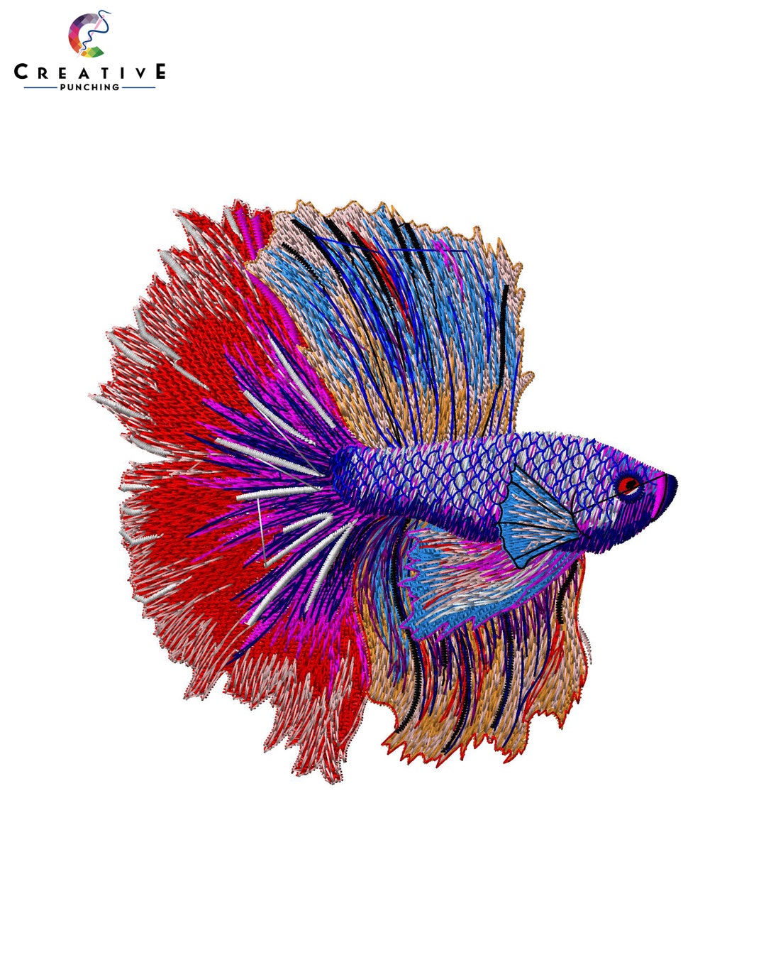 Colorful Fascinating Origin of Beta Fish Embroidery Designs Colorful ...