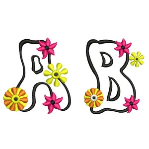 Flower Embroidery Alphabetic Font - Etsy