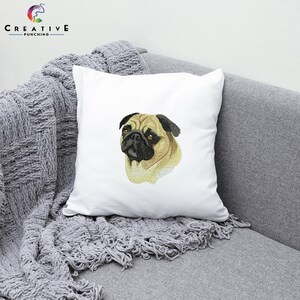 Pug Dog Embroidery Designs Pug Dog Custom Pets Embroidery Digital ...