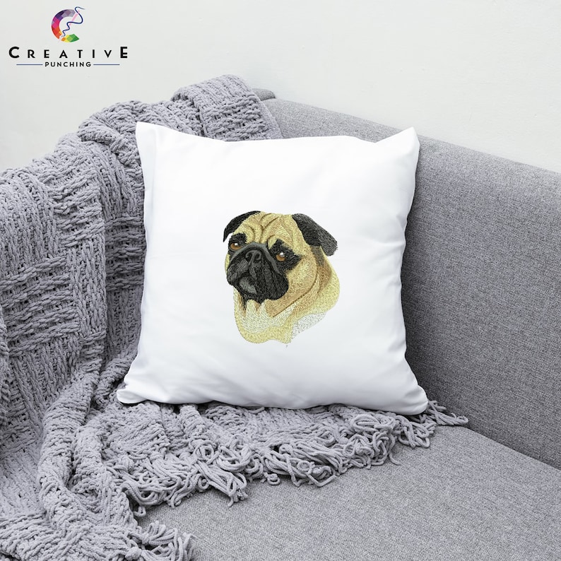 Pug Dog Embroidery Designs Pug Dog Custom Pets Embroidery - Etsy