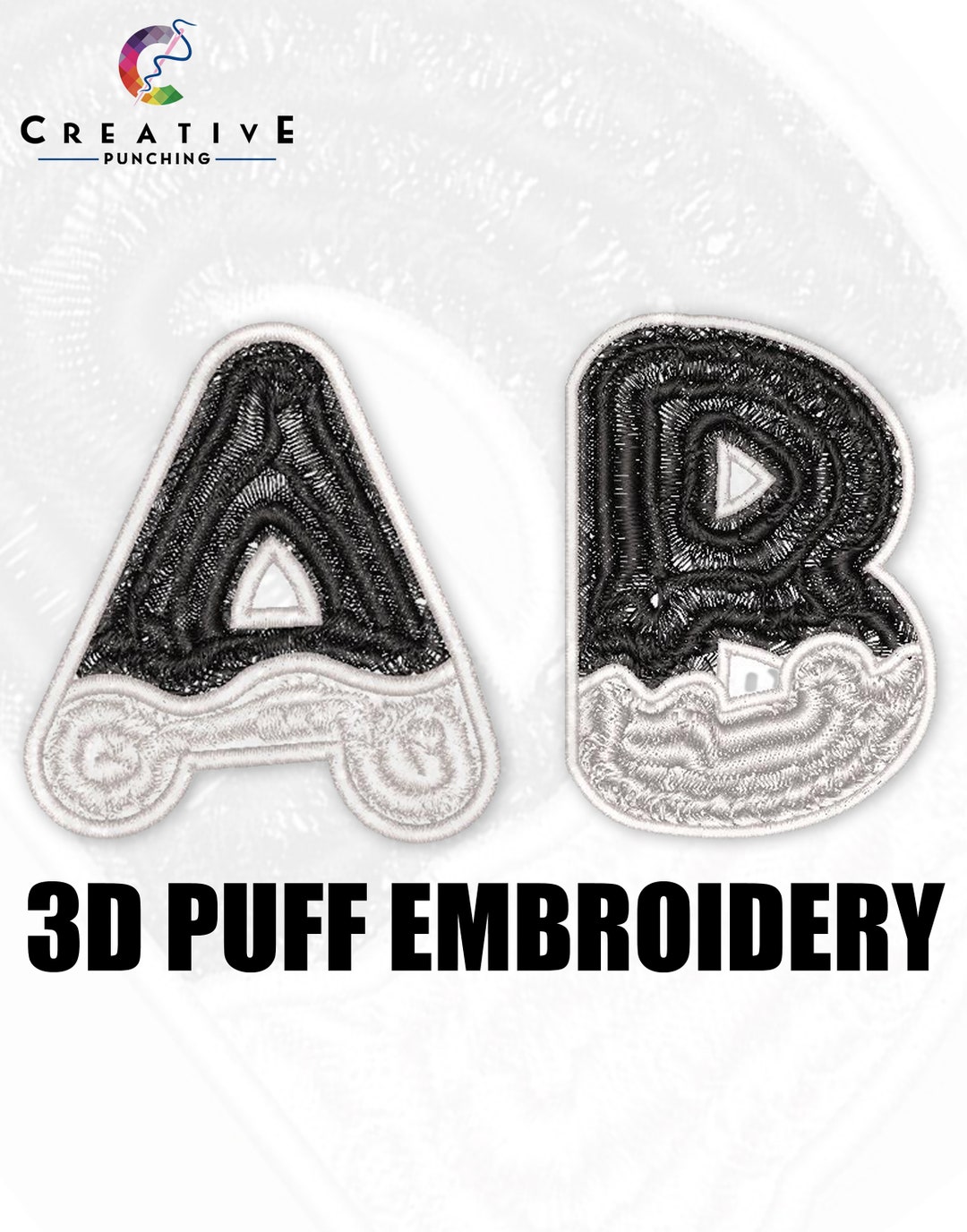 3D Puff Embroidery Doughnut Fonts Embroidery Alphabets Designs Font T ...