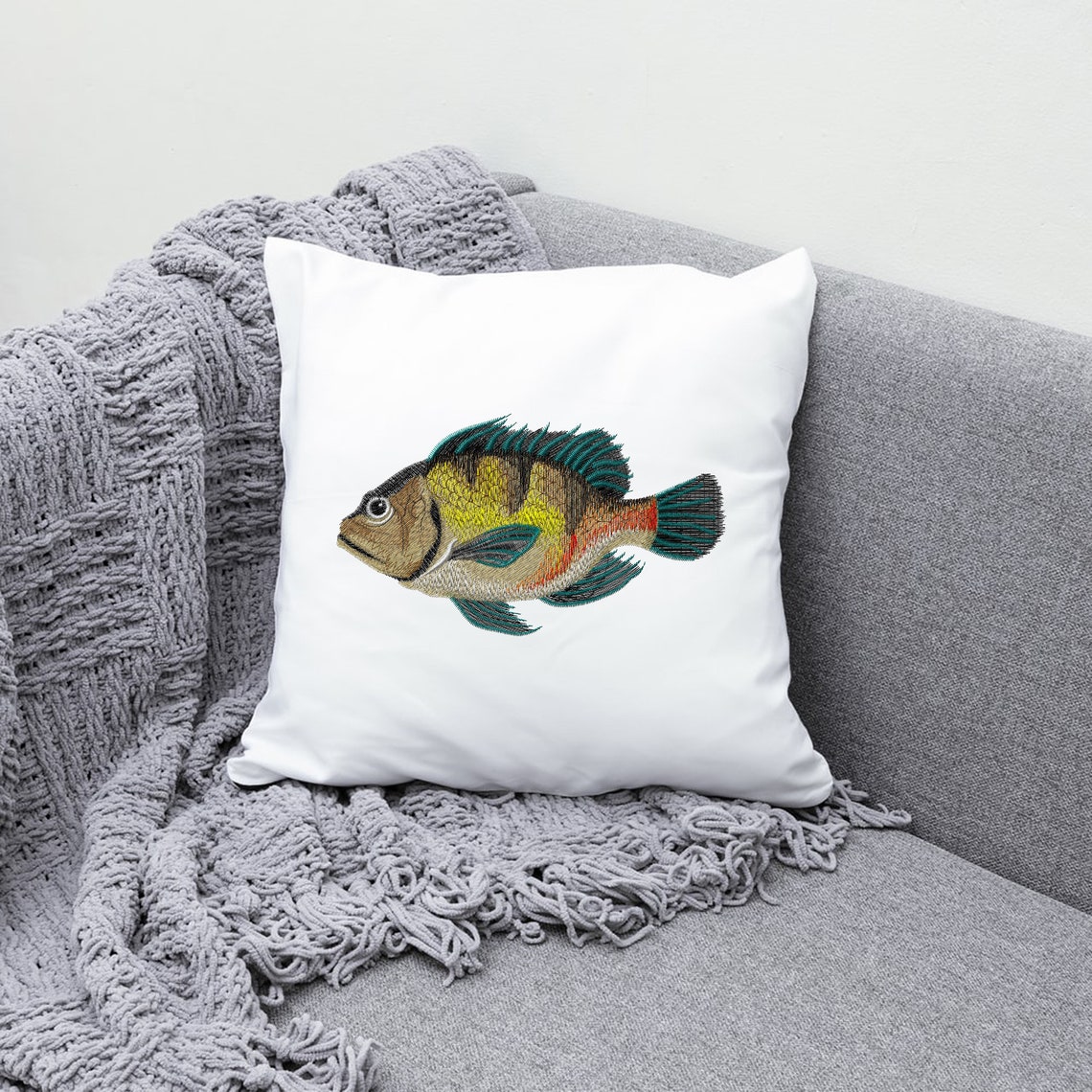 Tilapia Fish Embroidery Art: Village Life Design (digital Designs) - Etsy