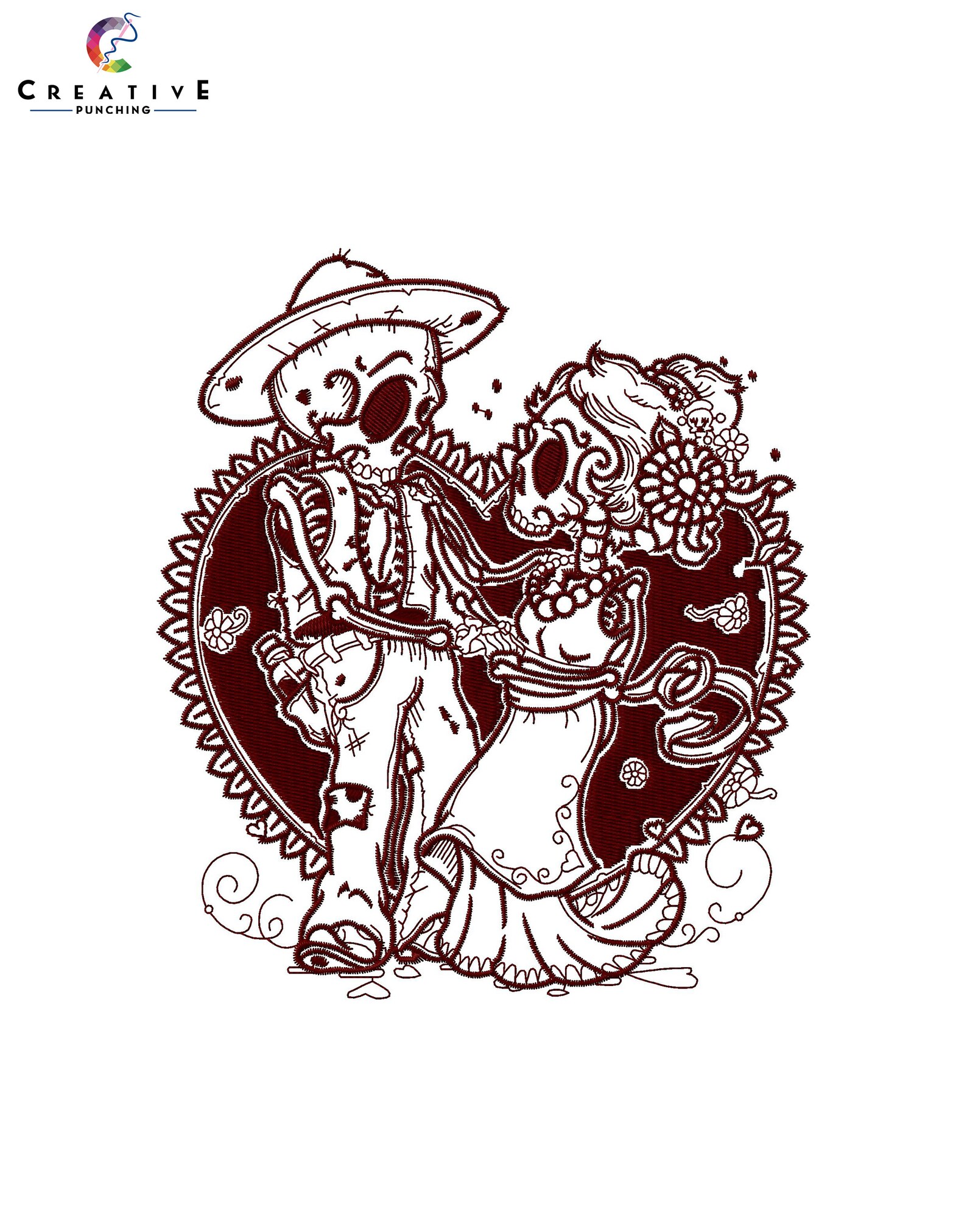 Couple Skeleton Embroidery Designs Skeleton Hand Embroidery - Etsy