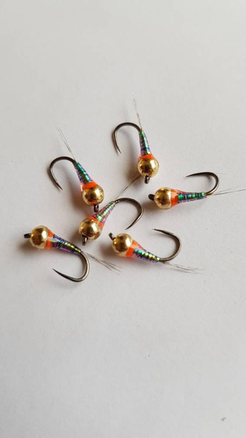 6 Pearly Hotspot Perdigon Nymphs Euro nymphing Tungsten Nymphs | Etsy