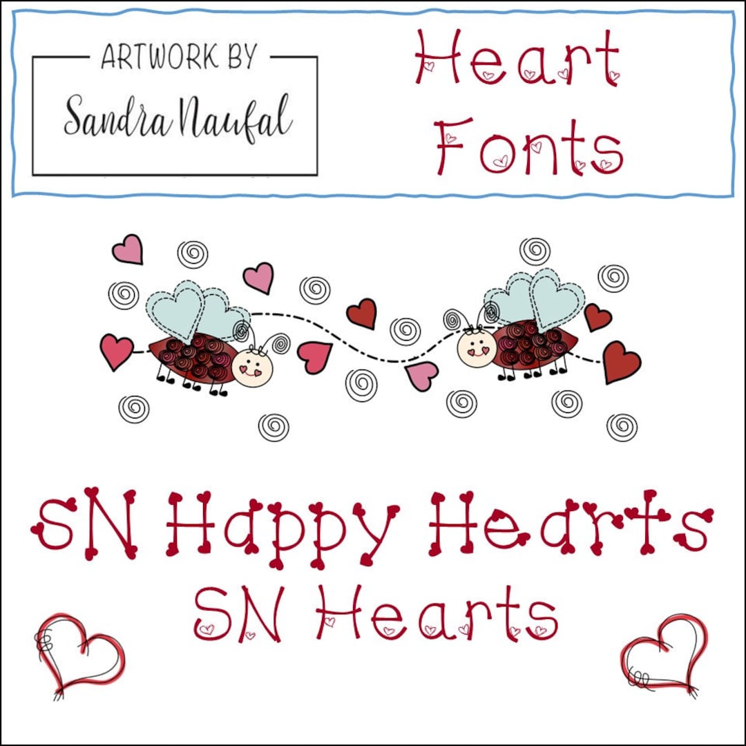 Heart Fonts for Personal and Commercial Use (digital Download) - Etsy