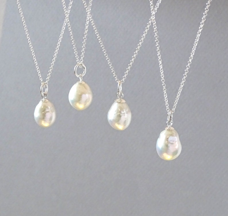 Natural Pearl Drop Pendant & 18