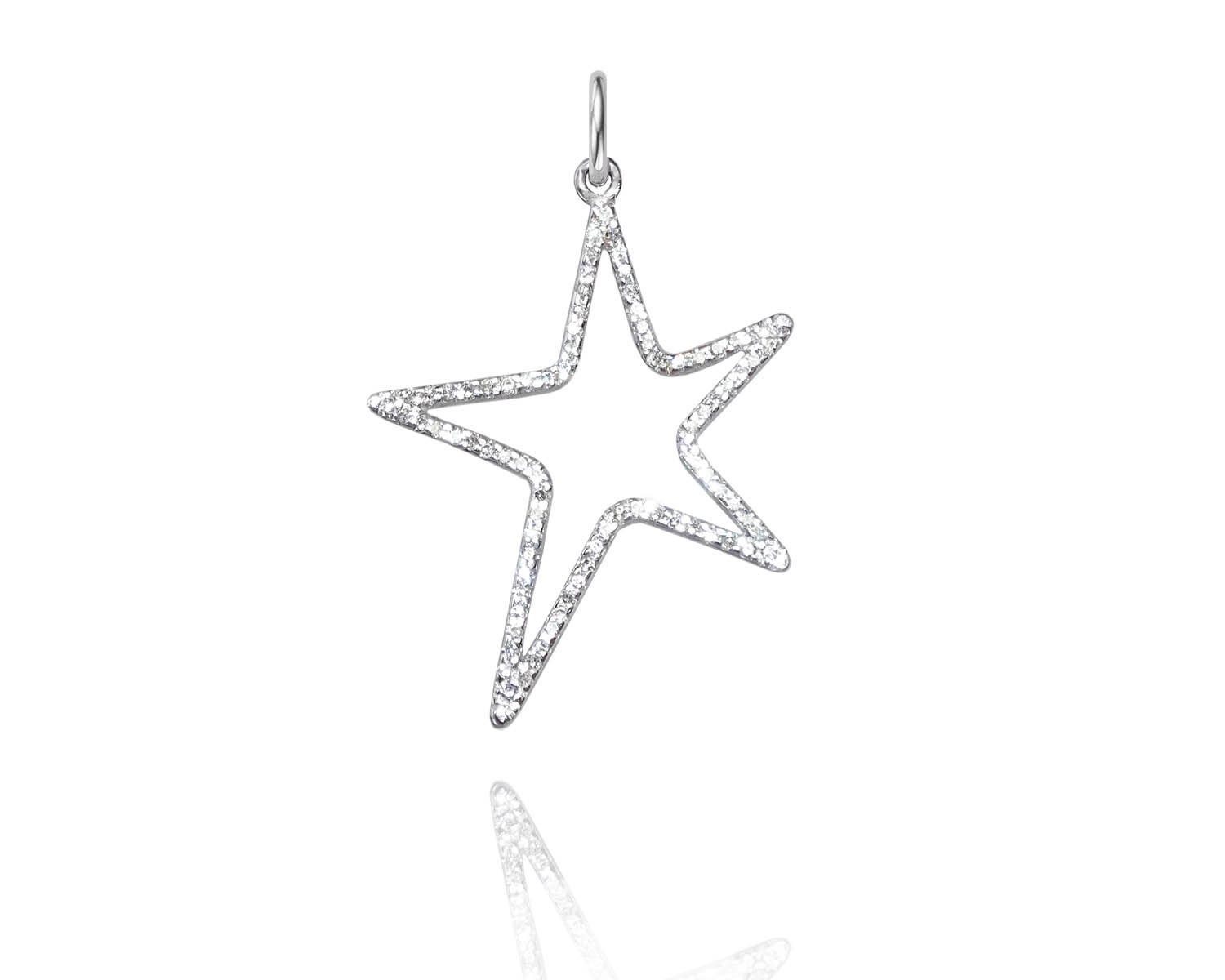Large Silver Star Pendant Handmade and Set With Cubic - Etsy Australia