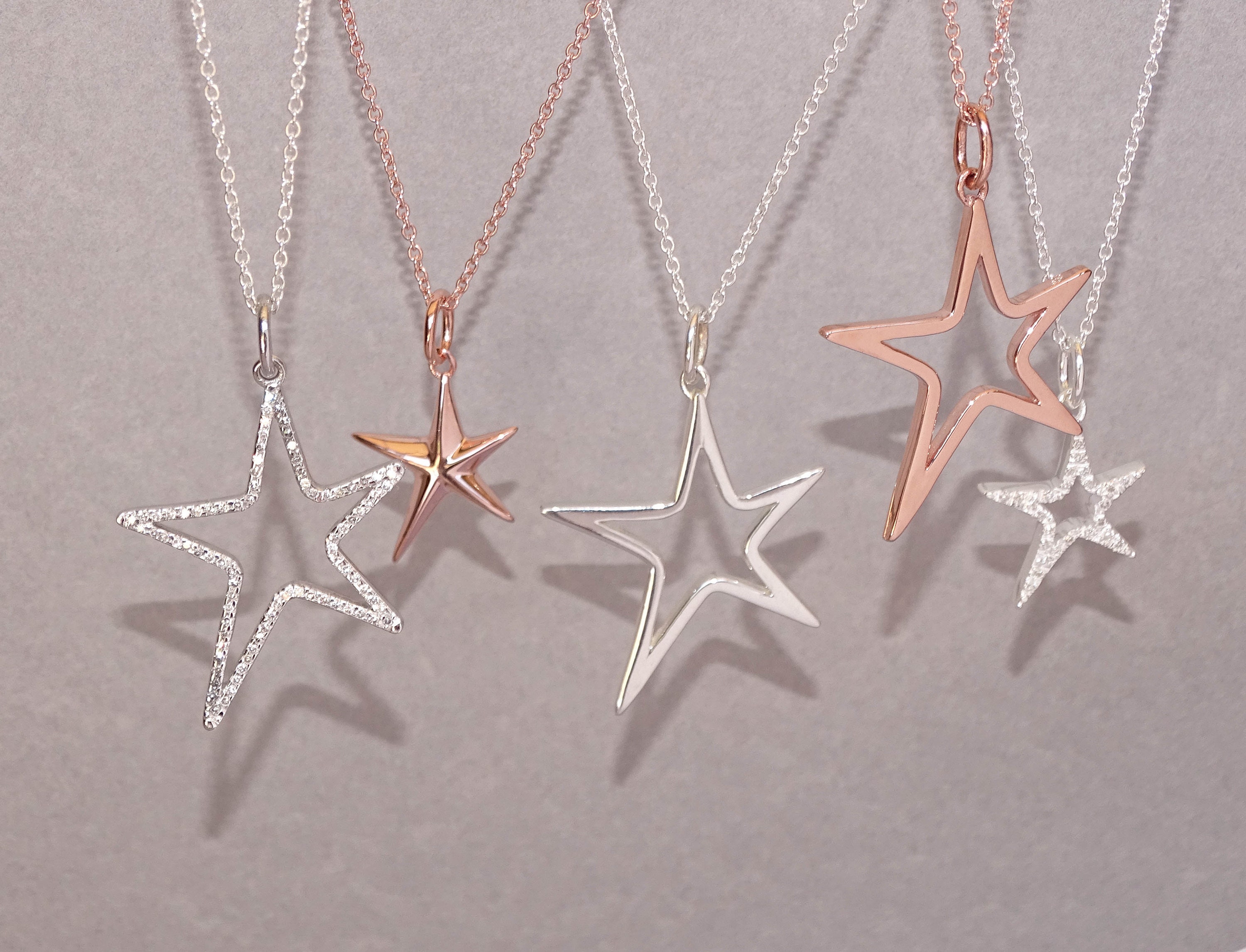 Large Silver Star Pendant Handmade and Set With Cubic - Etsy Australia