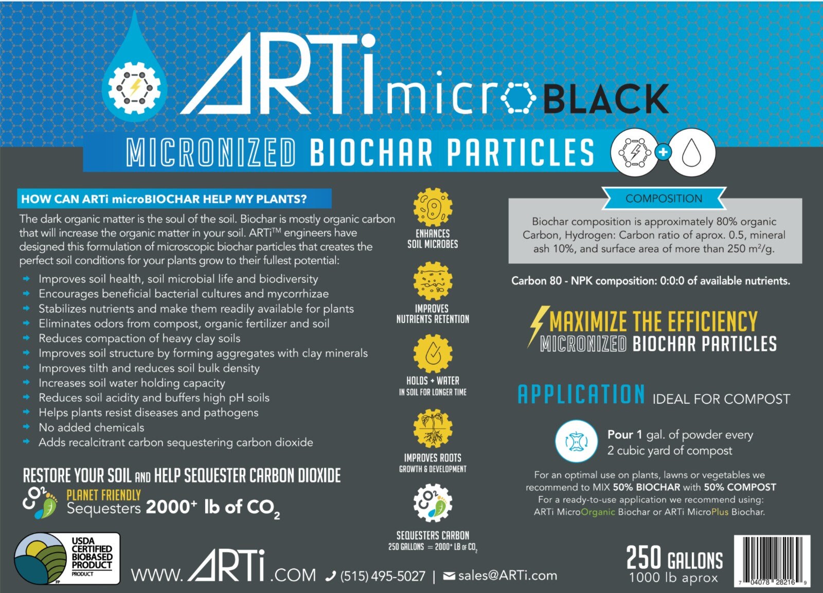 Arti Micronized Biochar 250 Gallons - Etsy