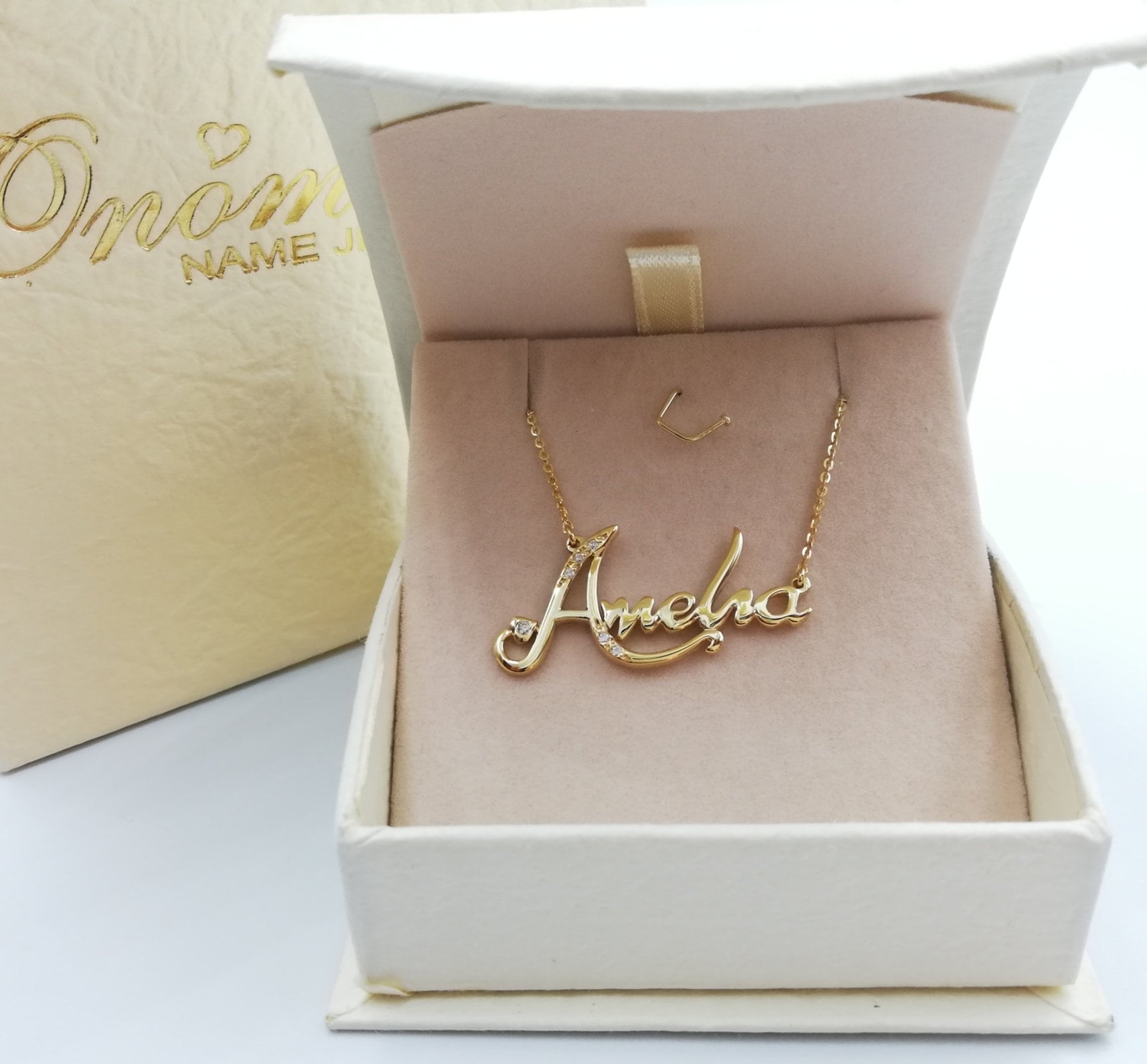 Name Necklace Gold Name Necklace Solid Gold Name Necklace Personalized Necklace 14 K Gold Etsy