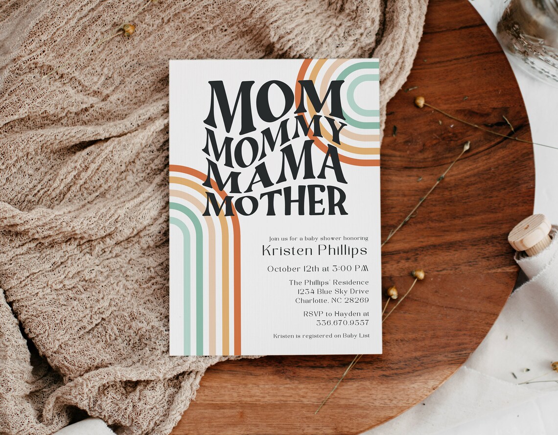 EDITABLE Mama Baby Shower Invitation Digital Download Canva - Etsy