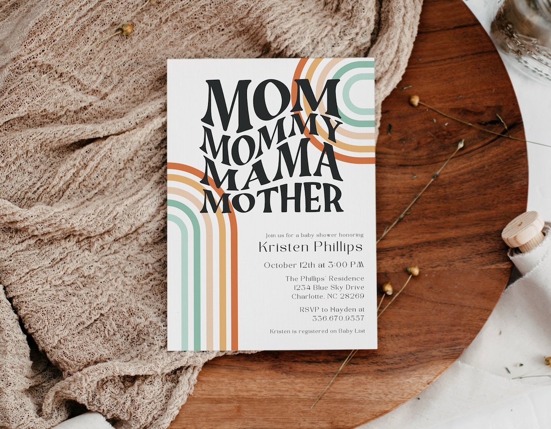 EDITABLE Mama Baby Shower Invitation, Digital Download, Canva Edit - Etsy