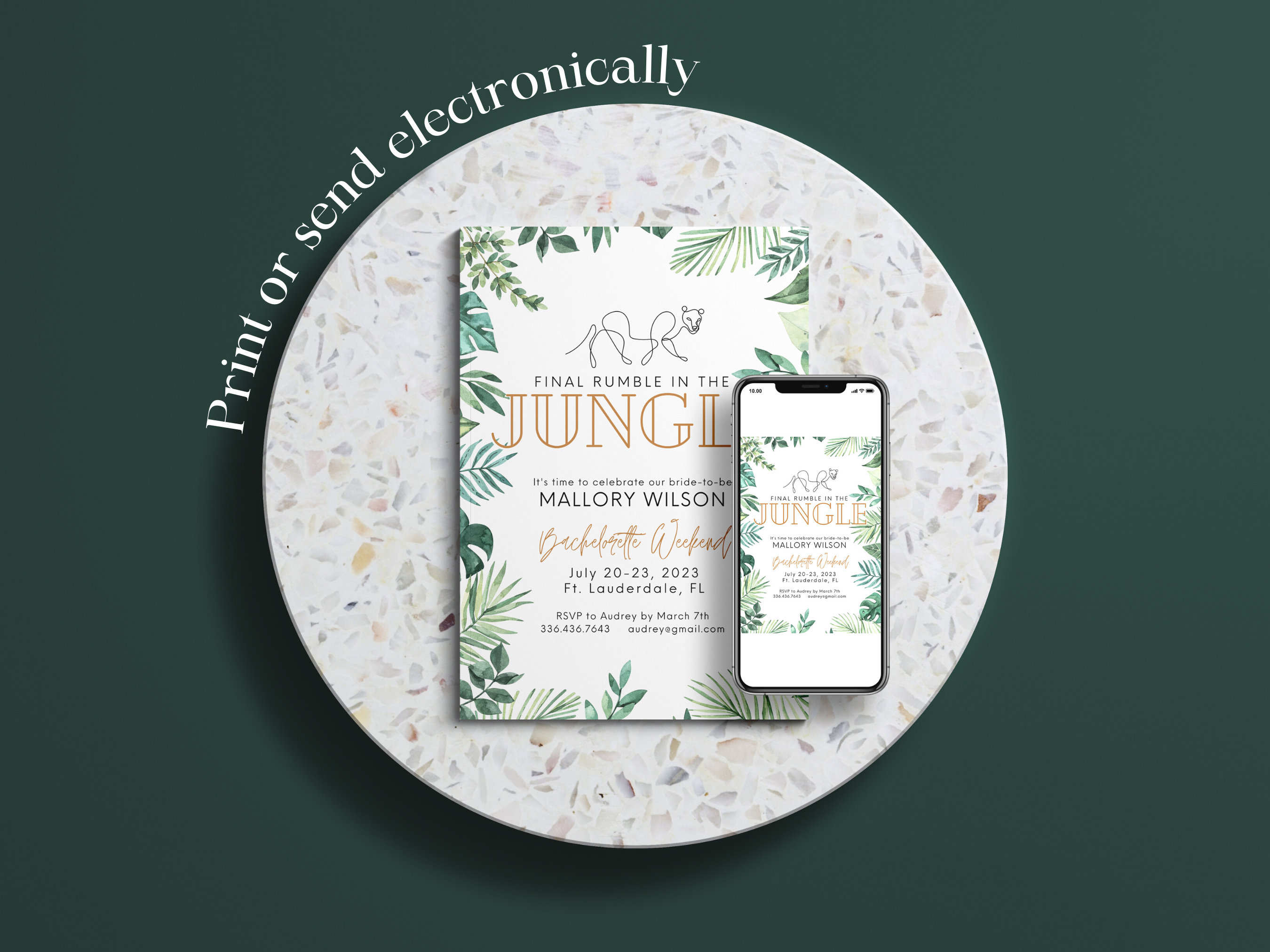 EDITABLE Last Rumble in the Jungle Bachelorette Invitation and ...